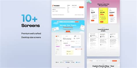 Peomix Sass Landing Page Website UI Kit Figma