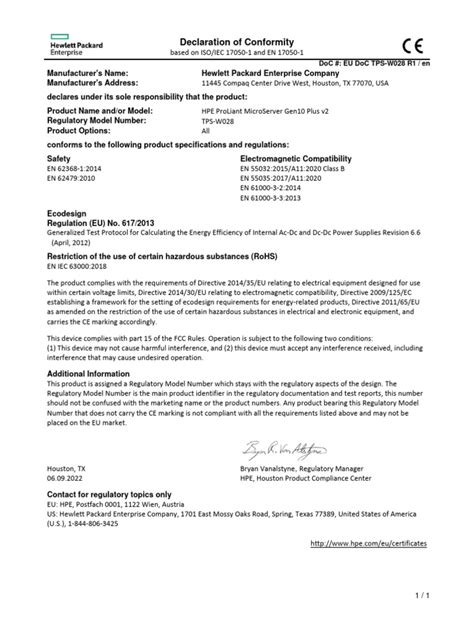 Hpe Proliant Microserver Gen10 Plus V2 Eudoc Tps W028 A50007114enw