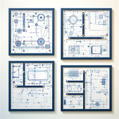 Premium Ai Image Colorful Blueprint Paper Light Blue Color Technical