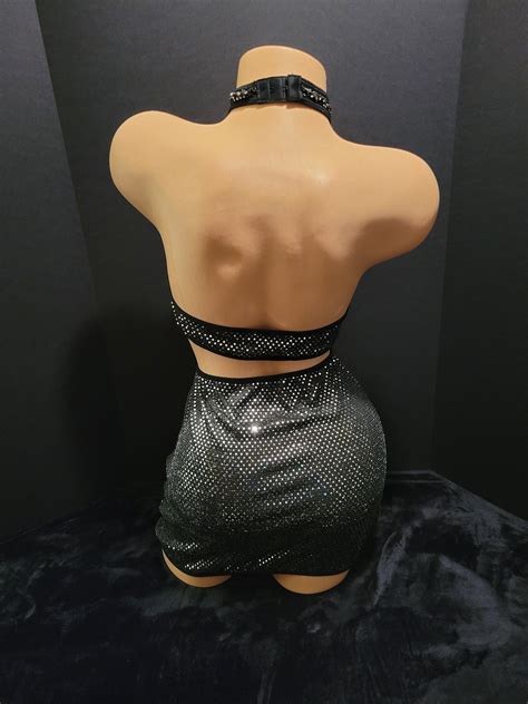 Adult Entertainer Sexy Stripper Exotic Dancewear Shiny Black And Silver