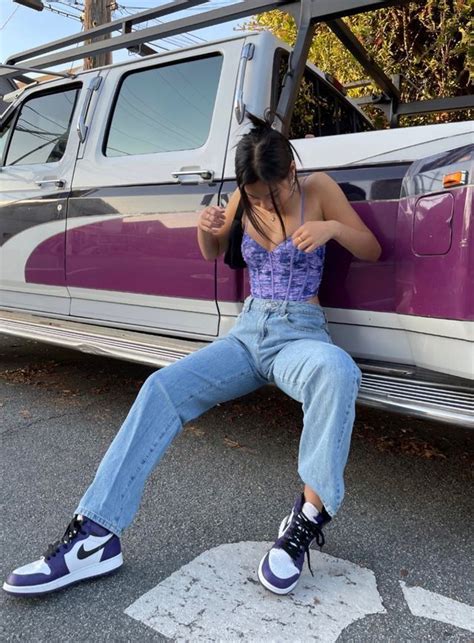 Purple Air Jordans Outfit Court Purple Jordan 1 Outfit Women Y2k