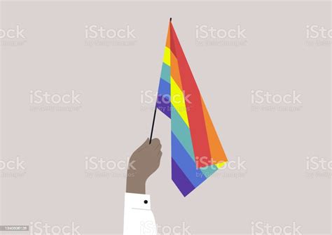 무지개 깃발 Lgbtq 권리 동성애 공동체를 들고있는 손 성소수자에 대한 스톡 벡터 아트 및 기타 이미지 성소수자
