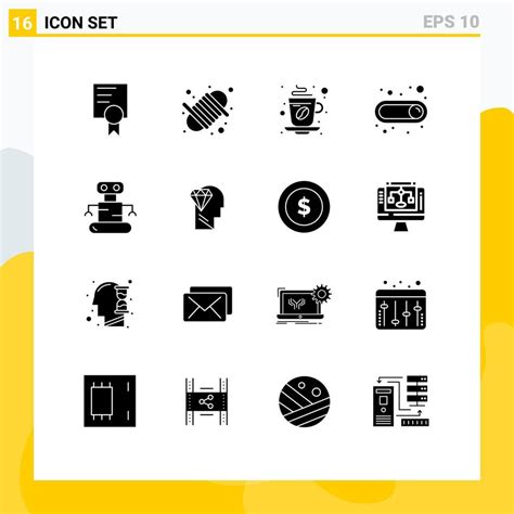 User Interface Pack Of 16 Basic Solid Glyphs Of Space Exoskeleton Drink