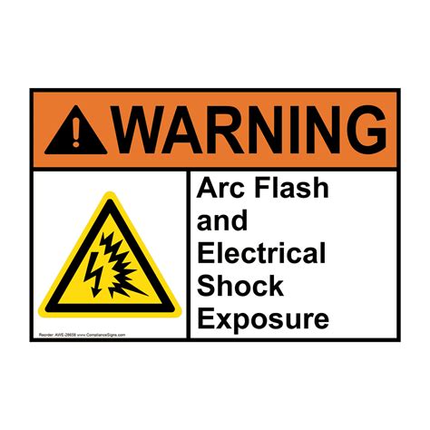 Warning Sign Arc Flash And Electrical Shock Ansi Electrical