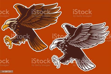 Eagle Mascot Vector Illustration Cartoon Style Stock Illustration
