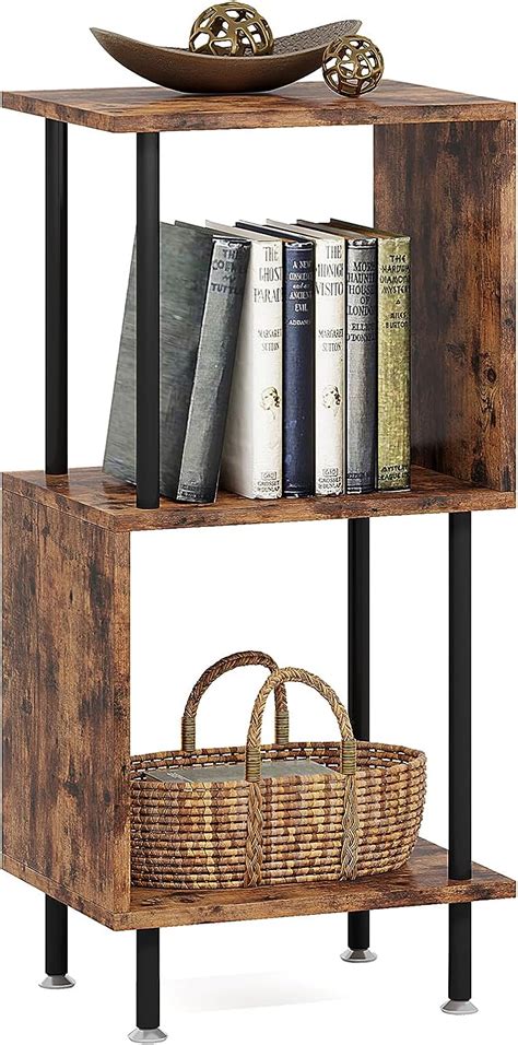 Amazon Hosfais 3 Tier Modern Bookshelf S Shaped Bookcase Small Book Shelf For Small Spaces