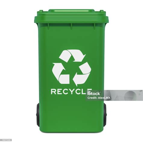 녹색 재활용 휴지통 흰색 배경에서 격리된 3d 렌더링 0명에 대한 스톡 사진 및 기타 이미지 0명 3차원 형태 로고 Istock