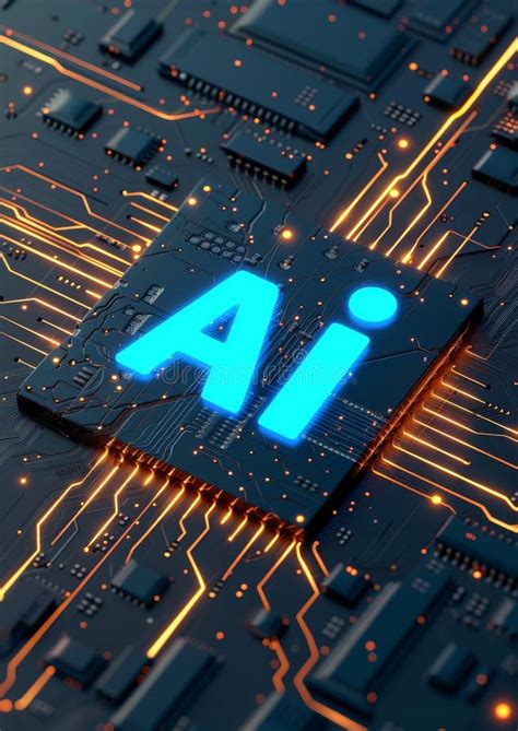 Ai Computer Integrated Circuit Artificial Intelligence Super Computer Concept Stock