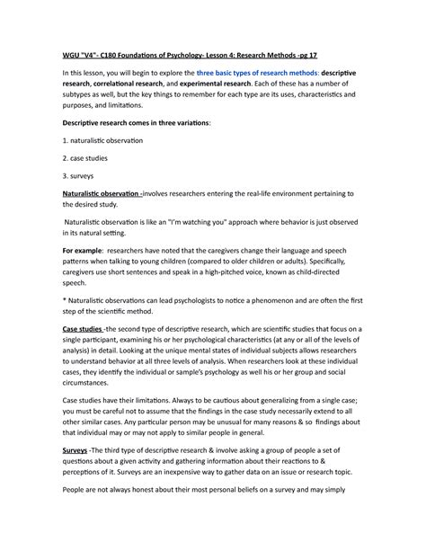 WGU C Research Methods Lesson And Questions C WGU Studocu