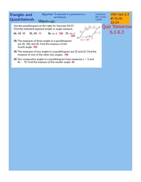 6 3 Proving Quadrilaterals To Be Parallelograms Pdf