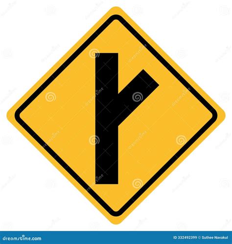 Unregulated Intersection With An Adjacent Road Icon Y Junction On Right Sign U S Three Way