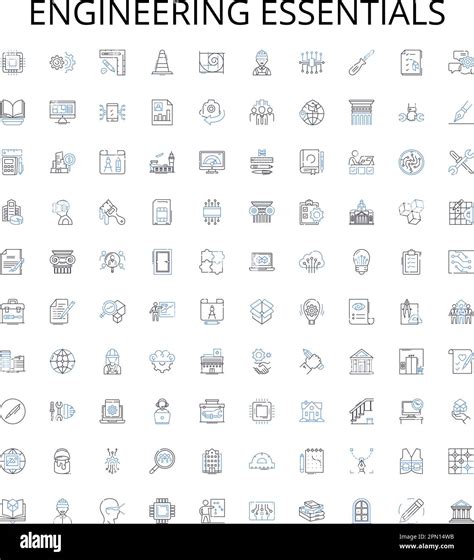 Engineering Essentials Outline Icons Collection Engineering