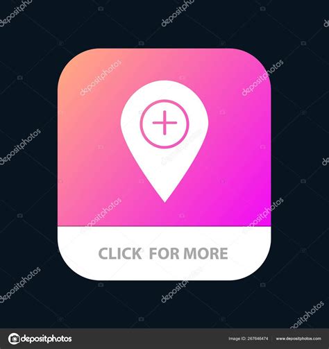 plus location map marker pin mobile app button android and stock