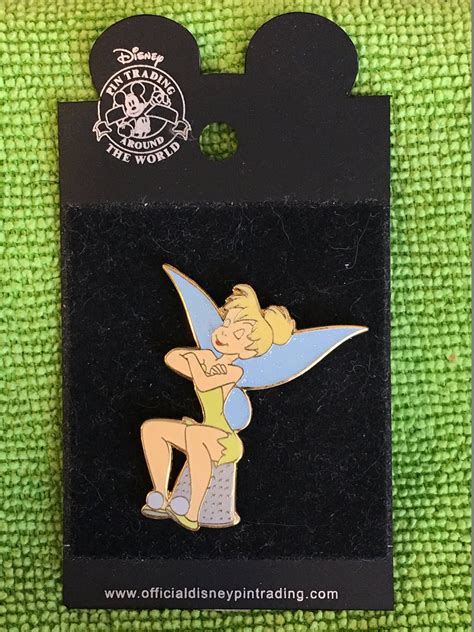 Disney Pin Tinkerbell Sitting On Thimble Arms Folded ~ Still On