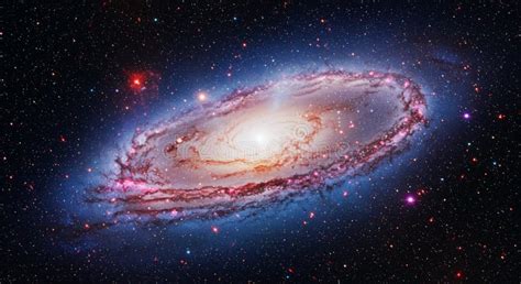Spiral Galaxy Surrounded By A Dense Field Of Stars In Deep Space The Galaxy Stock Illustration