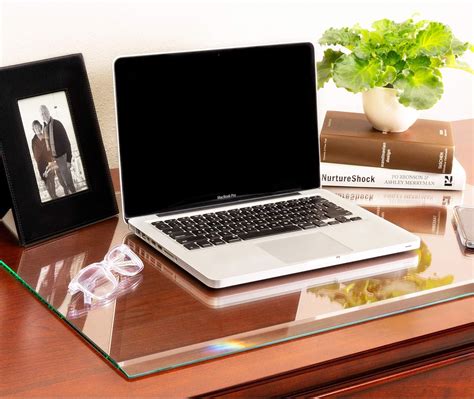 Impresa 20x 36 Tempered Glass Computer Desk Mat Clear