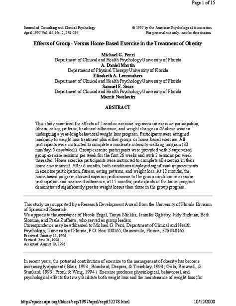 Pdf Effects Of Group Versus Home Based Exercise In The Treatment Of