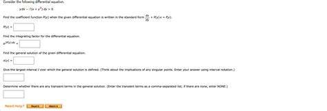 Solved Consider The Following Differential Equation Y Dx