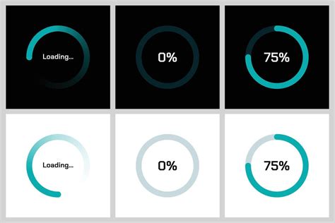 Progress Bar And Circular Loader Ui Elements With Percentage 60271619 Vector Art At Vecteezy