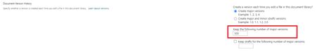 sharepoint limits for major and minor versions microsoft qanda