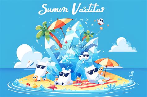 여름방학 포스터 일러스트 무료 다운로드 Lovepik