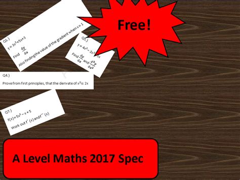 A Level Maths Differentiation First Principles Worksheet