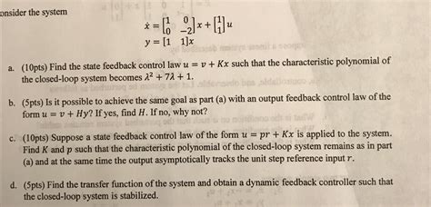 Solved This Is A Problem About Linear System Analysis In The Chegg Com