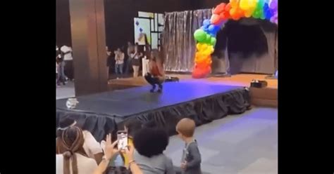 Outrage As Drag Queen Spreads Legs And Thrusts Breasts Forward As
