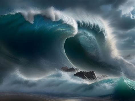 Premium Photo World Tsunami Day Ai Generated