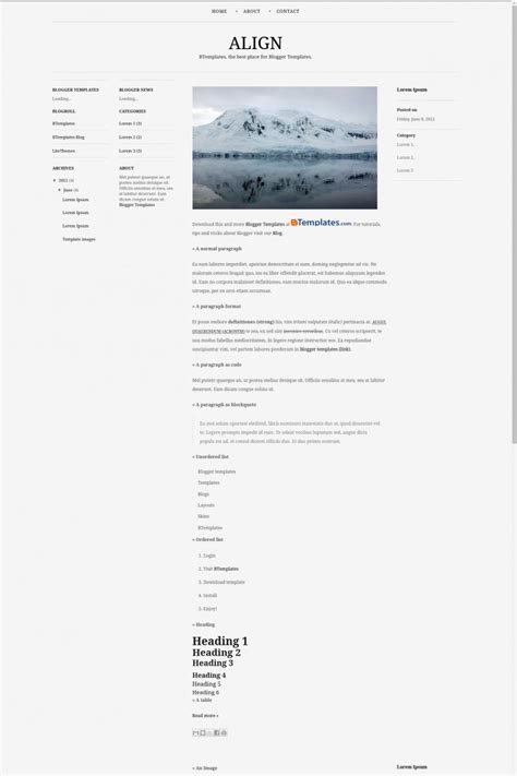 align blogger template btemplates