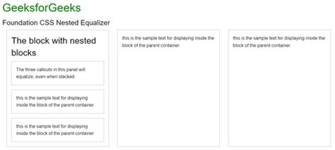 Foundation CSS Equalizer GeeksforGeeks