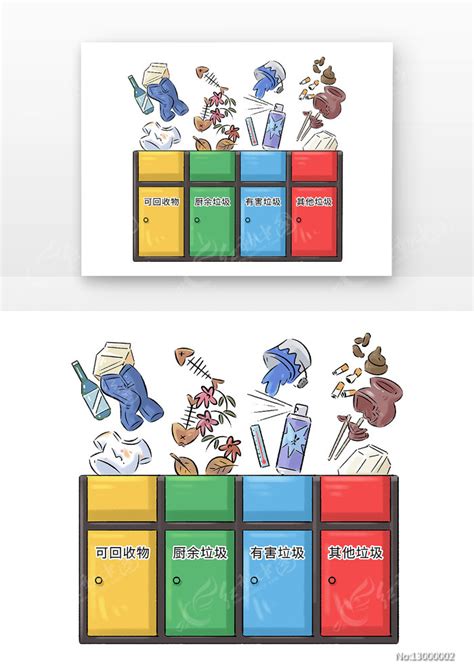 垃圾分类卡通素材下载 红动中国