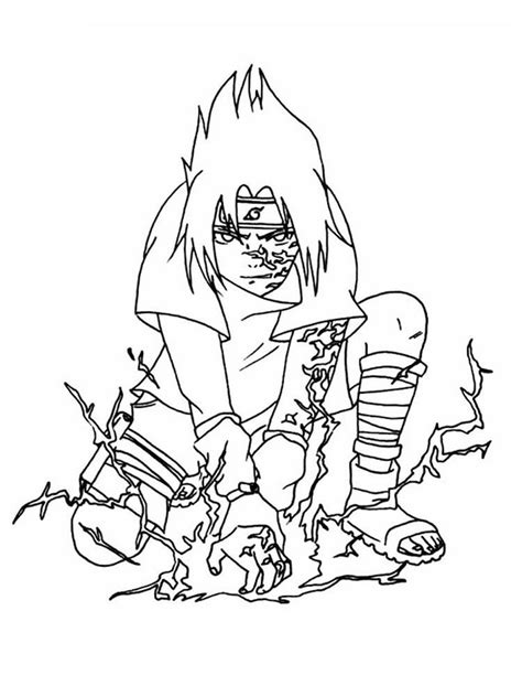 Naruto Sasuke Uchiha 3 Coloring Page Anime Coloring Pages