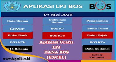 Aplikasi Pelaporan BOS Reguler Excel Aplikasi Gratis Laporan
