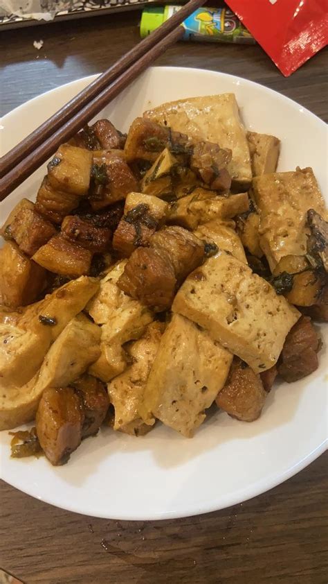 【雪菜五花肉炖豆腐的做法步骤图，怎么做好吃】金金金银铜 下厨房
