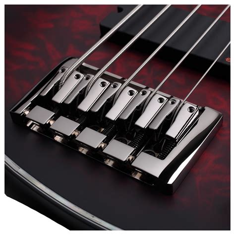 Schecter Hellraiser Extreme 5 Bass Guitar Crimson Red Burst At Gear4music