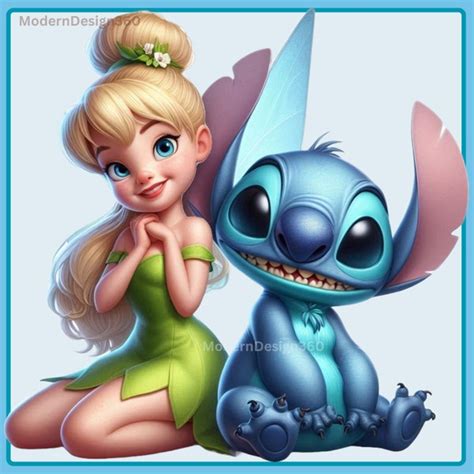 Tinkerbell And Stitch Svg Etsy
