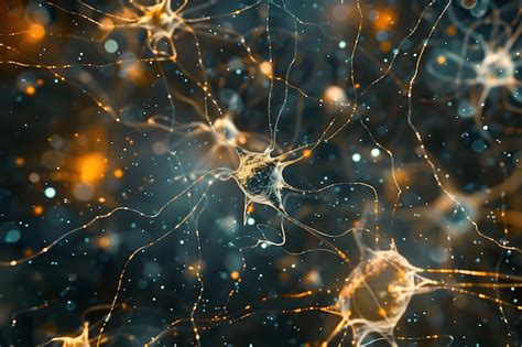 Premium Photo Complex Neural Network Illustration With A Golden Glow A Detailed Visualization