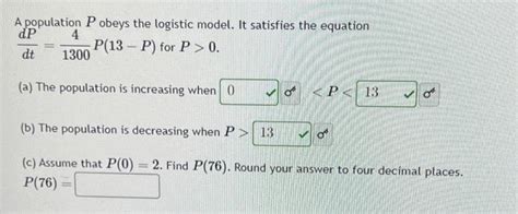 Solved Populations That Can Be Modeled By The Modified