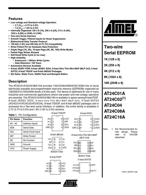 24c16 Serial Eeprom Datasheet Pdf Computer Engineering Electrical Engineering