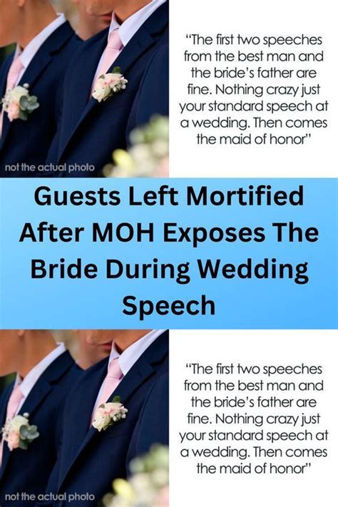 Guests Left Mortified After Moh Exposes The Bride During Wedding Speech