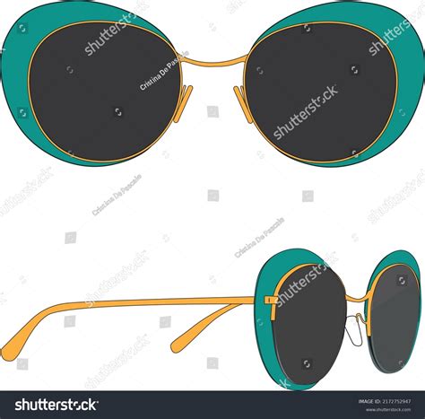 Vector Glasses Drawing Tinted Glow Stock Vector Royalty Free