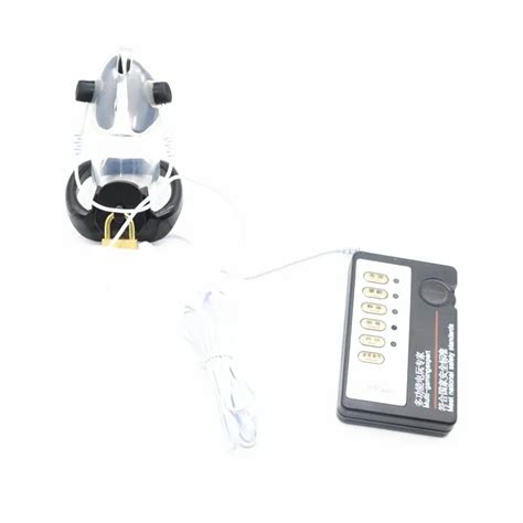 Sex Games Electric Shock Male Chastity Device Cuff Ring Electro Penis