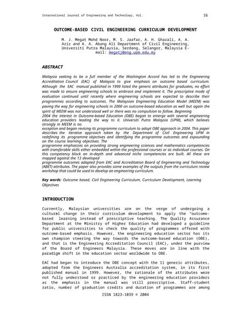 Doc Outcome Based Civil Engineering Curriculum Development Dokumen Tips