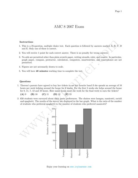 Amc 8 2007 Exam Ivy Learner