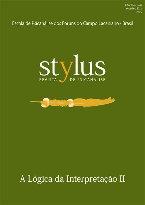 Edições Anteriores Revista De Psicanálise Stylus