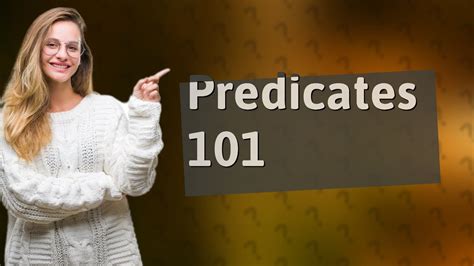 How Do You Identify A Predicate Youtube
