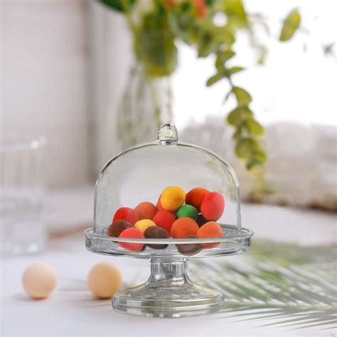 Plastic Fillable Mini Pedestal Candy Containers 3 Clear Efavormart