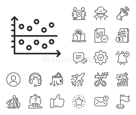 Dot Plot Graph Line Icon Presentation Chart Sign Salaryman Gender