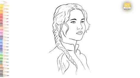 Hunger Games Katniss Drawing Easy How To Draw Katniss Everdeen Drawing Step By Step Outline